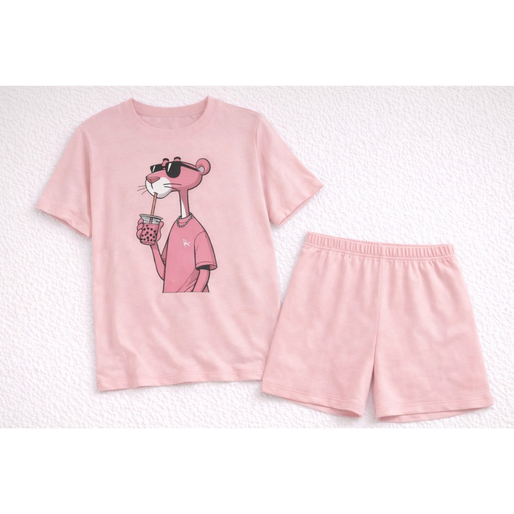 Pijama Baby Doll Feminino Adulto ou Infantil em Suede Estampado Pantera ...