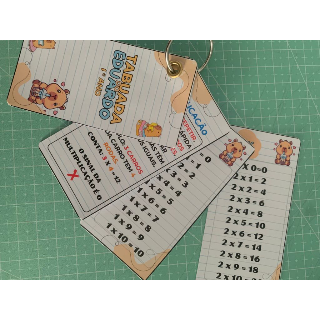 TABUADA CHAVEIRO 4 OPERAÇÕES- 1 AO 10 | Shopee Brasil