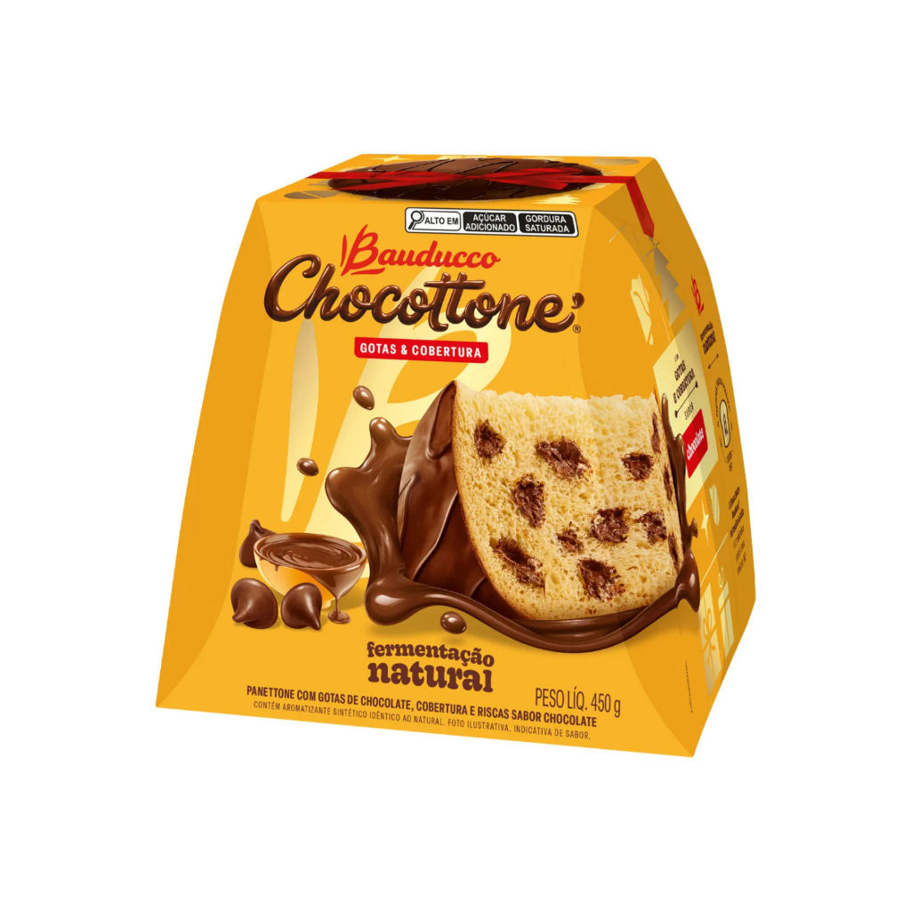 Chocotone Maxi Gotas E Cobertura De Chocolate Bauducco 450g Gotas De ...
