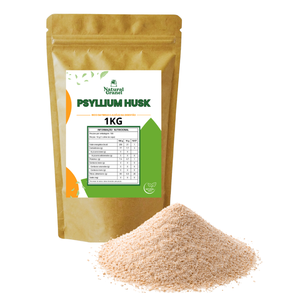 Psyllium Husk 1kg Rico Em Fibras Farinha de Psyllium Natural Fibra ...