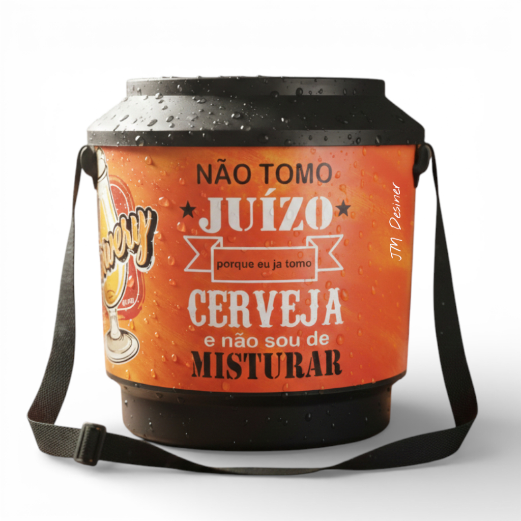 Cooler Térmico Redondo Grande para 30 latas Bebidas 21 litros com Alça ...