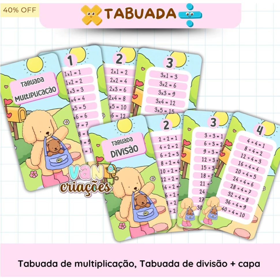 Chaveiro de Tabuada Escolar Temática Plastificada | Shopee Brasil