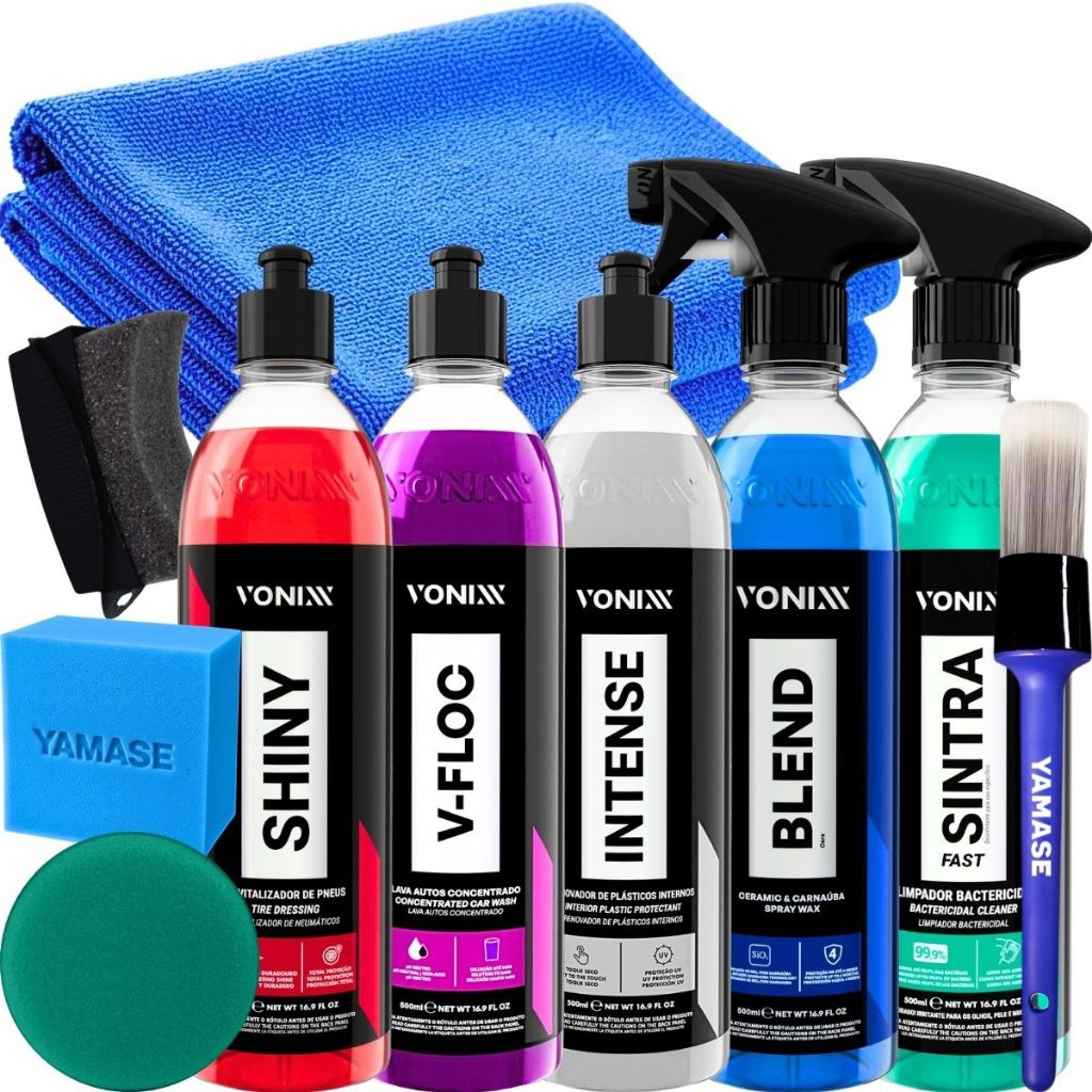 Kit Limpeza Automotivo Completo Shampoo V-Floc Shiny Pneu pretinho ...