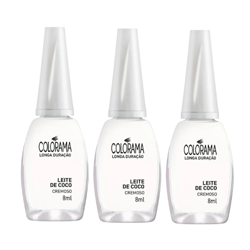 Kit C/3 Esmaltes Colorama Leite de Coco | Shopee Brasil