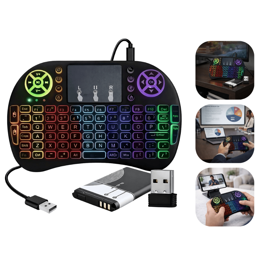 Mini Teclado Mouse Usb Wireless Touch Game Smart Tvbox Pc | Shopee Brasil