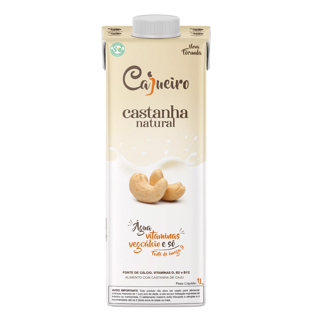 Leite Vegetal Castanha Natural 1L - Cajueiro | Shopee Brasil