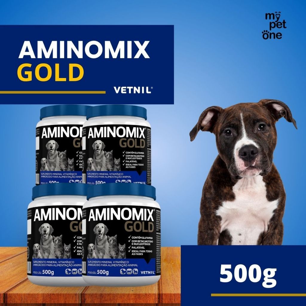 Kit 4 Aminomix Gold Suplemento Vitamínico 500g - Vetnil | Shopee Brasil