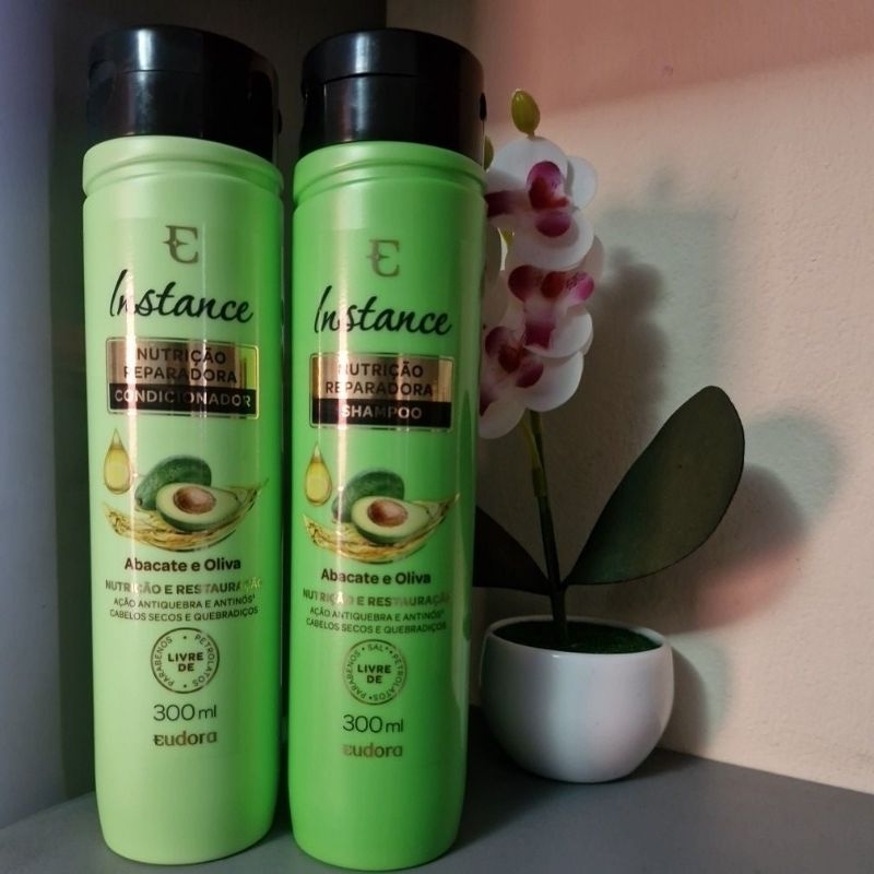 kit shampoo e condicionador instance Abacate 300ml eudora | Shopee Brasil