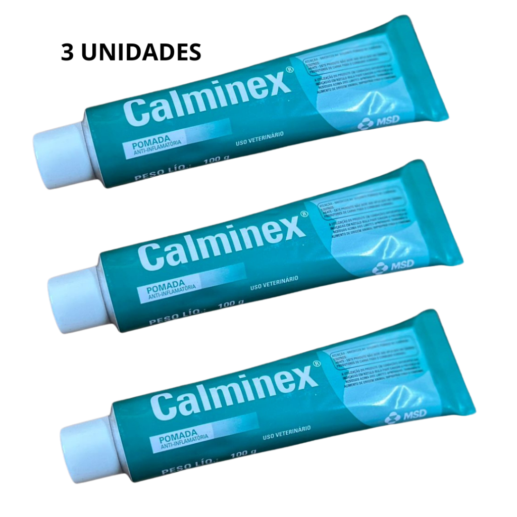 KIT 3 Calminex 100GR Pomada Anti-inflamatória Uso veterinário, Dores ...