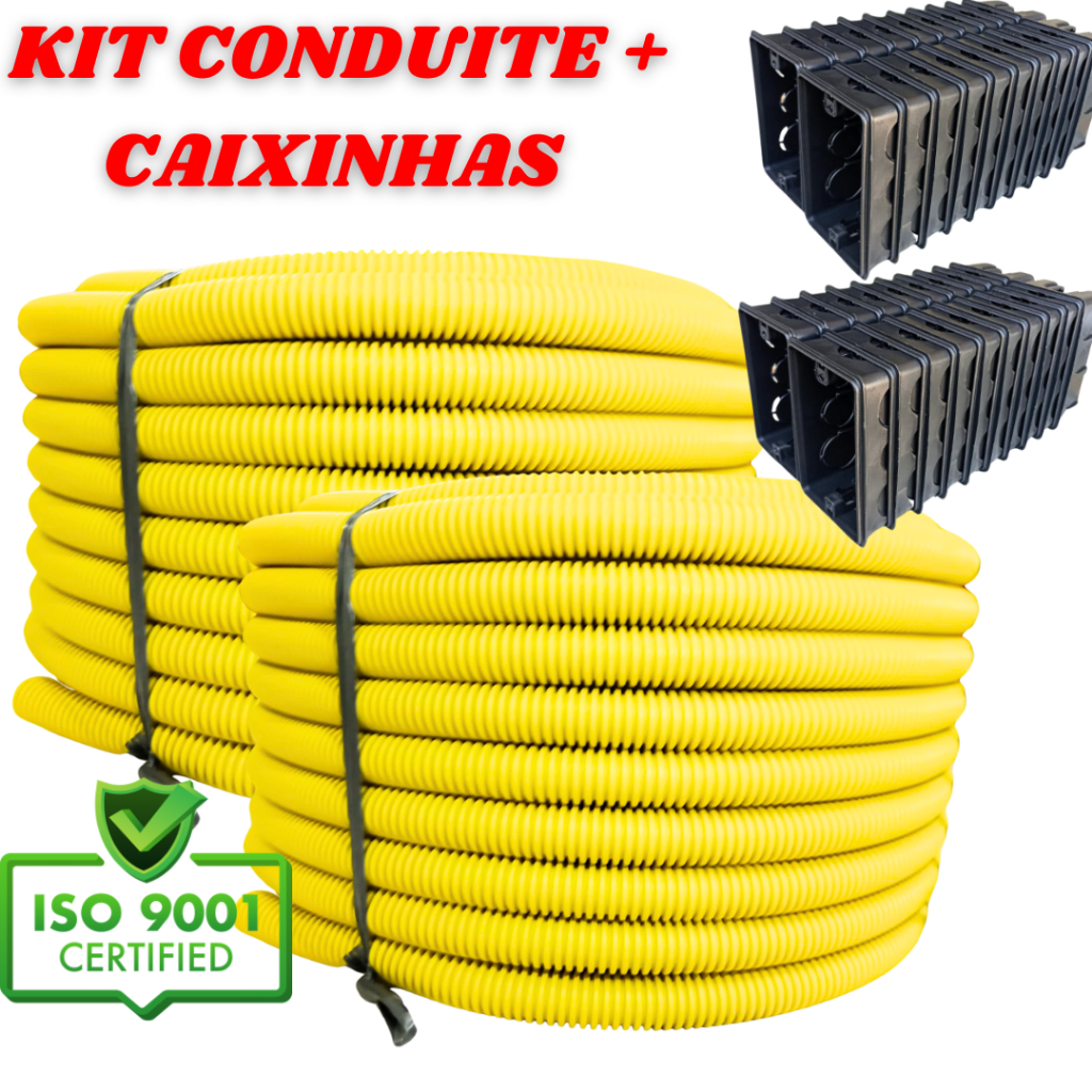 Kit conduite corrugado + Caixinha Preta, canduite reforçado | Shopee Brasil