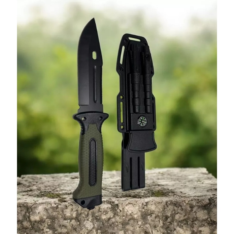 Faca Tática Militar + 1,5 m PARACORD 550 p/Caça, Pesca/Sobrevivência ...