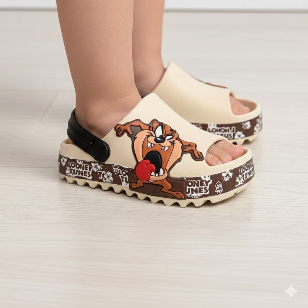 Sandália Slide Infantil Taz Mania Confortável Com Solado Antiderrapante ...