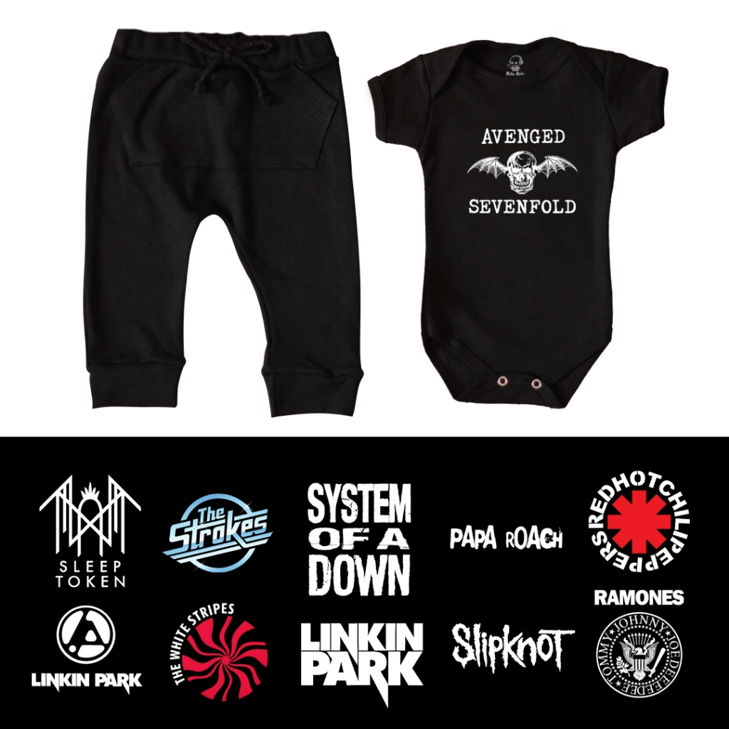 Conjunto Body Bebê Rock + Calça Saruel–LogosClássicos Linkin Park ...