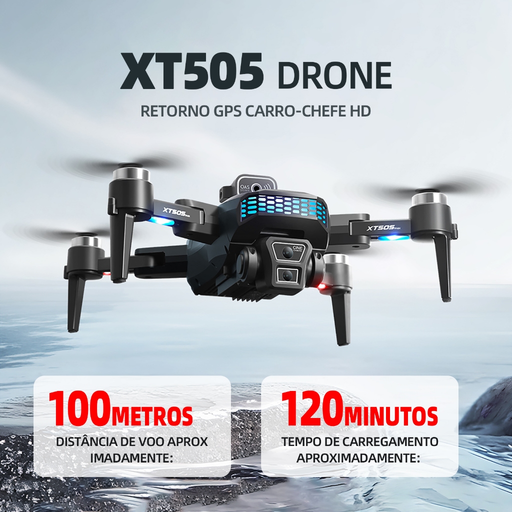 [GENAI] XT505 GPS Drone aéreo profissional sem escovas com câmara HD 4K ...