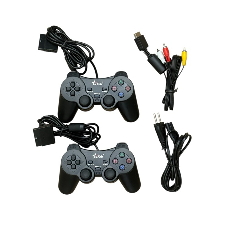Kit PS2 Completo Novo 2 Controles + Cabos Força + AV | Shopee Brasil
