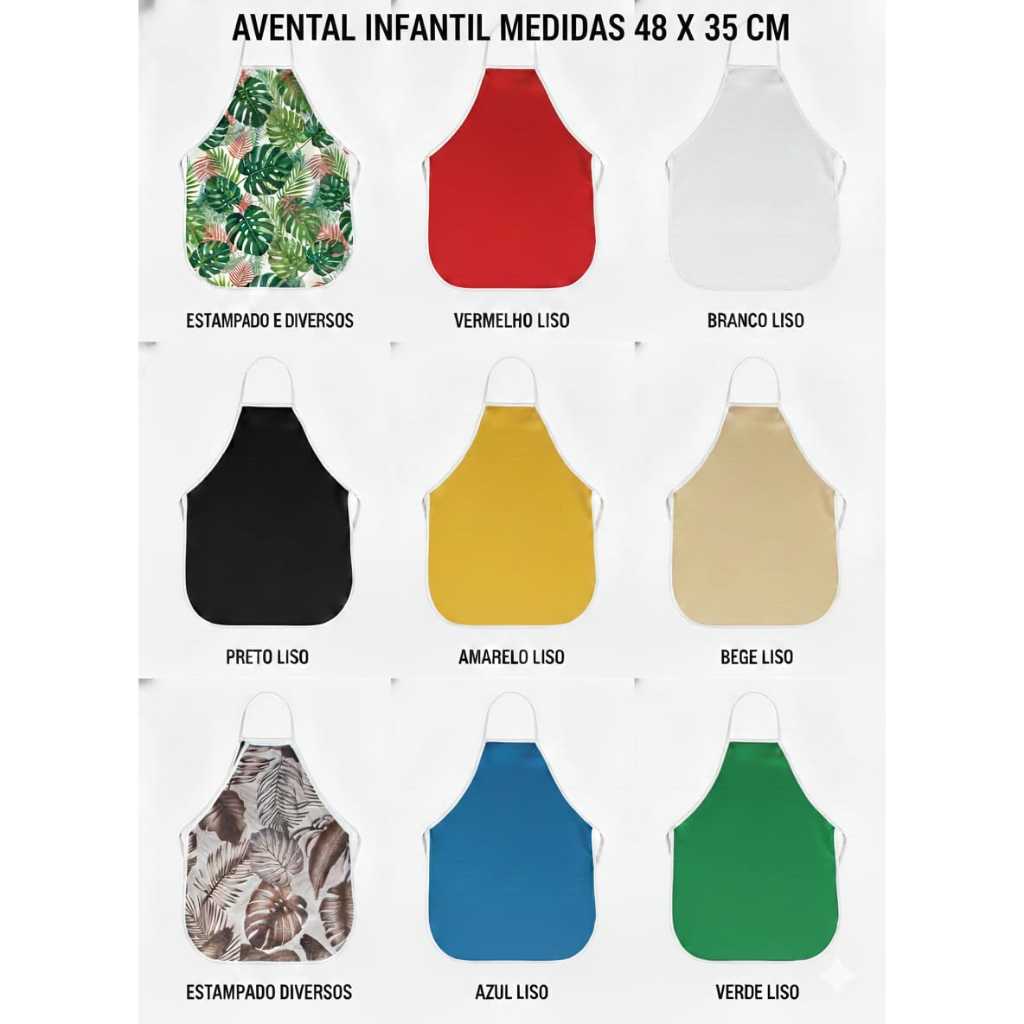 avental infantil em napa medidas 48 cm por 35 cm | Shopee Brasil