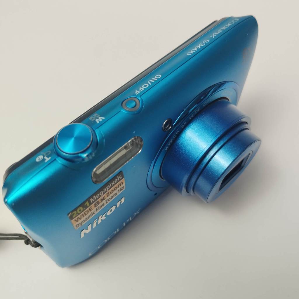 Câmera Digital Nikon Coolpix S3600 – 20.1 MegaPixels - Azul- Cartão 4gb ...