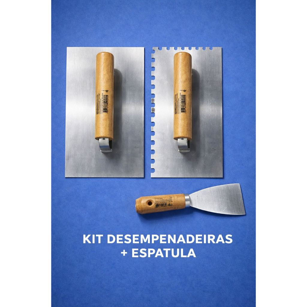 KIT Espatulas e Desempenadeira - Lisa e Dentada - Para Pinturas, Obras ...