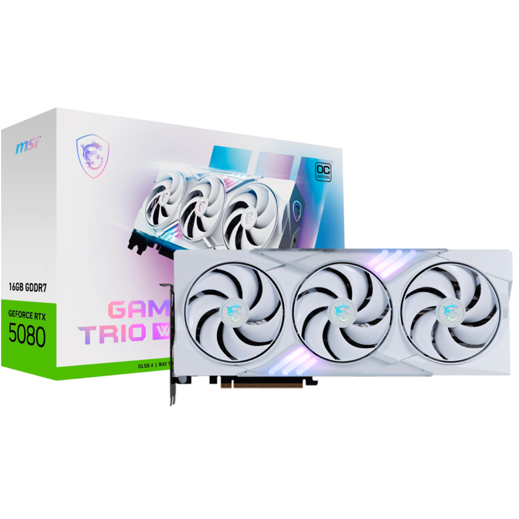 Placa de Vídeo MSI Gaming Trio OC White 16GB GeForce RTX5080 GDDR7 ...