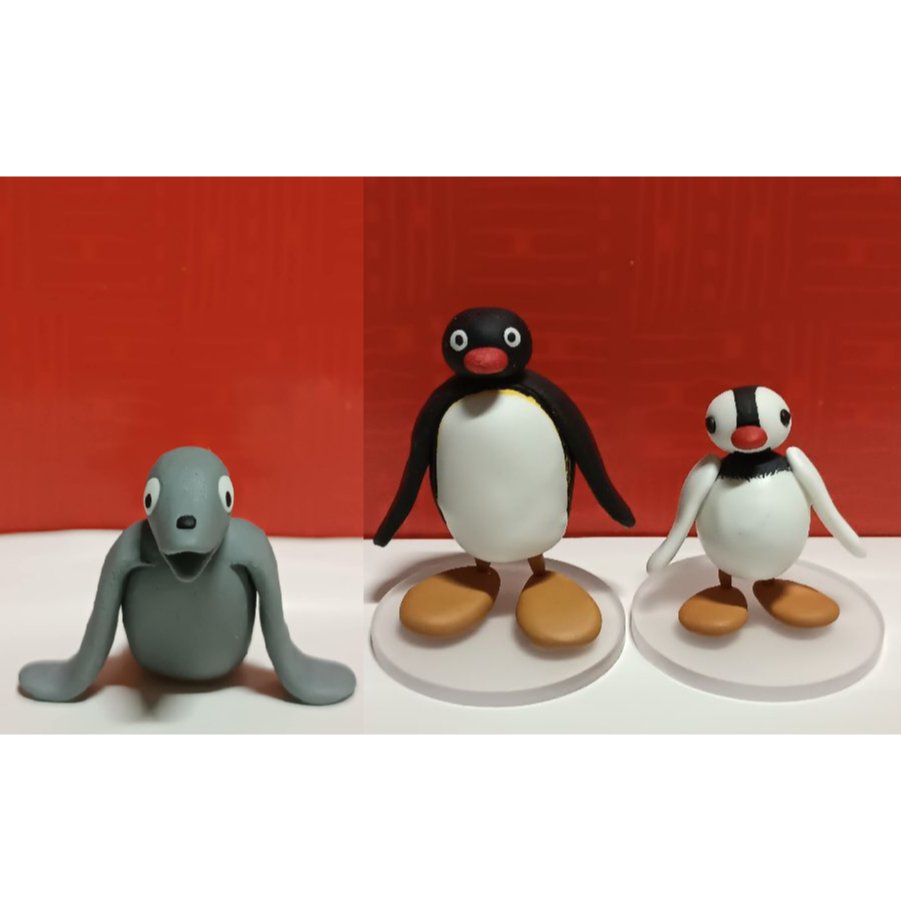 Aplique em Biscuit enfeite decorativa feito a mão - Pingu e Pinga os ...