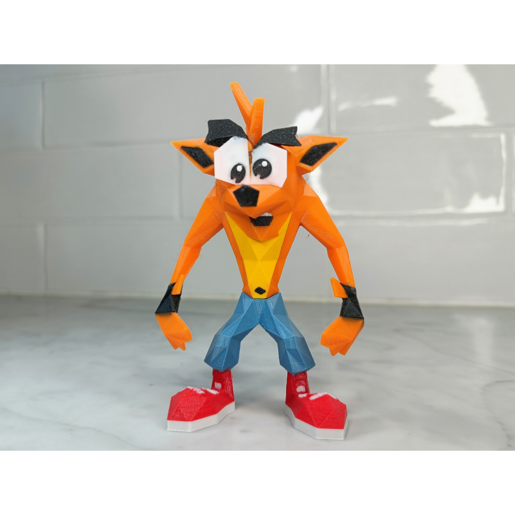 Figure Crash Bandicoot Retrô – Estilo Poligonal Low Poly – Nostalgia ...