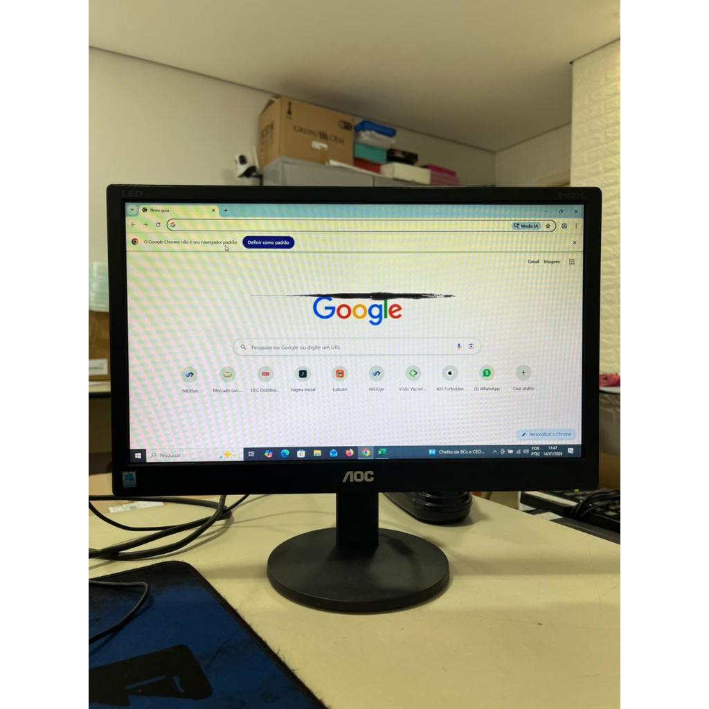 Monitor AOC 16 Polegadas SEMI NOVO E1670SW VGA VEJA OS DETALHE NAS ...