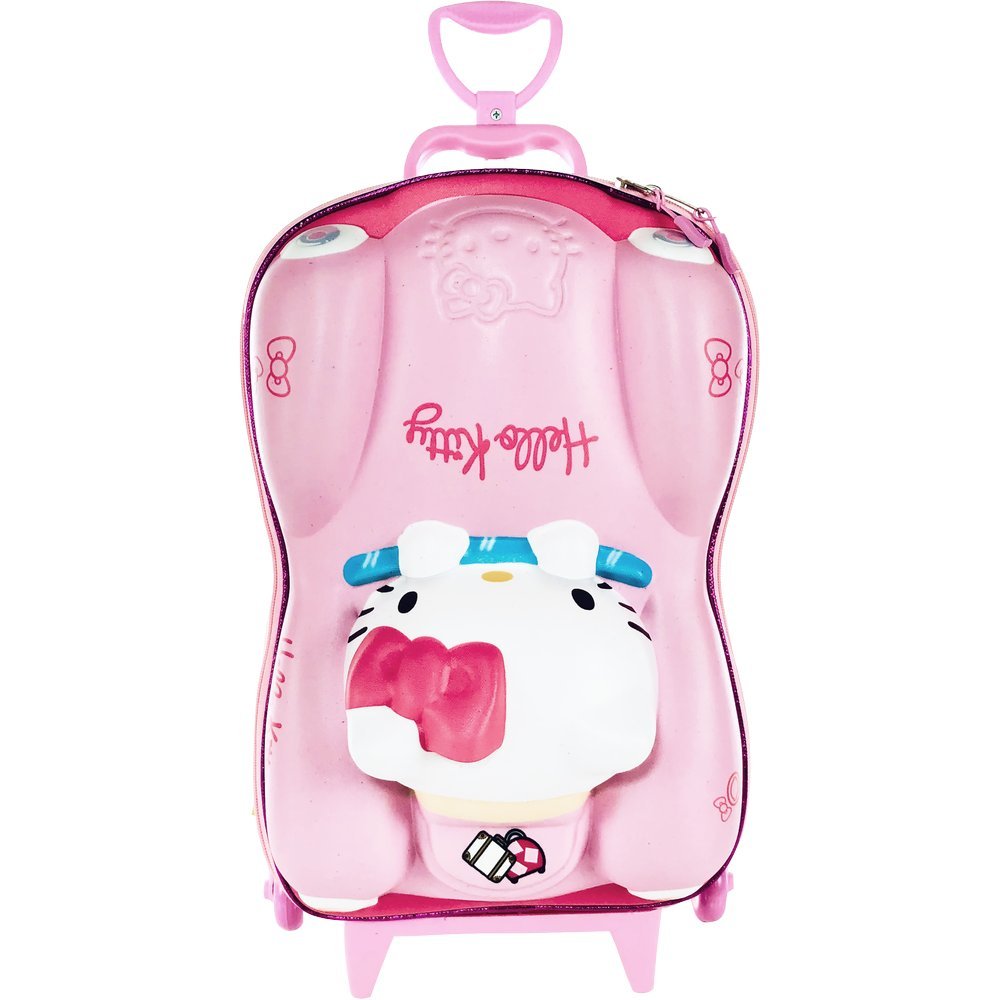 Mala Infantil Hello Kitty 3D com Rodinhas - Rosa | Shopee Brasil