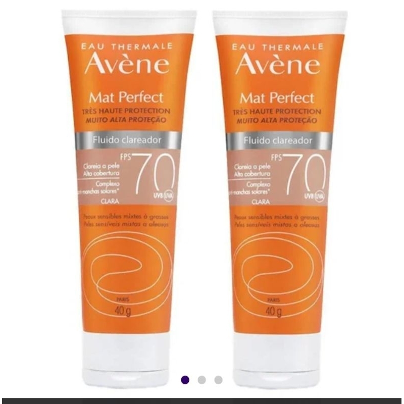 kit 2 Avene protetor solar fps70 mat perfect cor clara 40g | Shopee Brasil