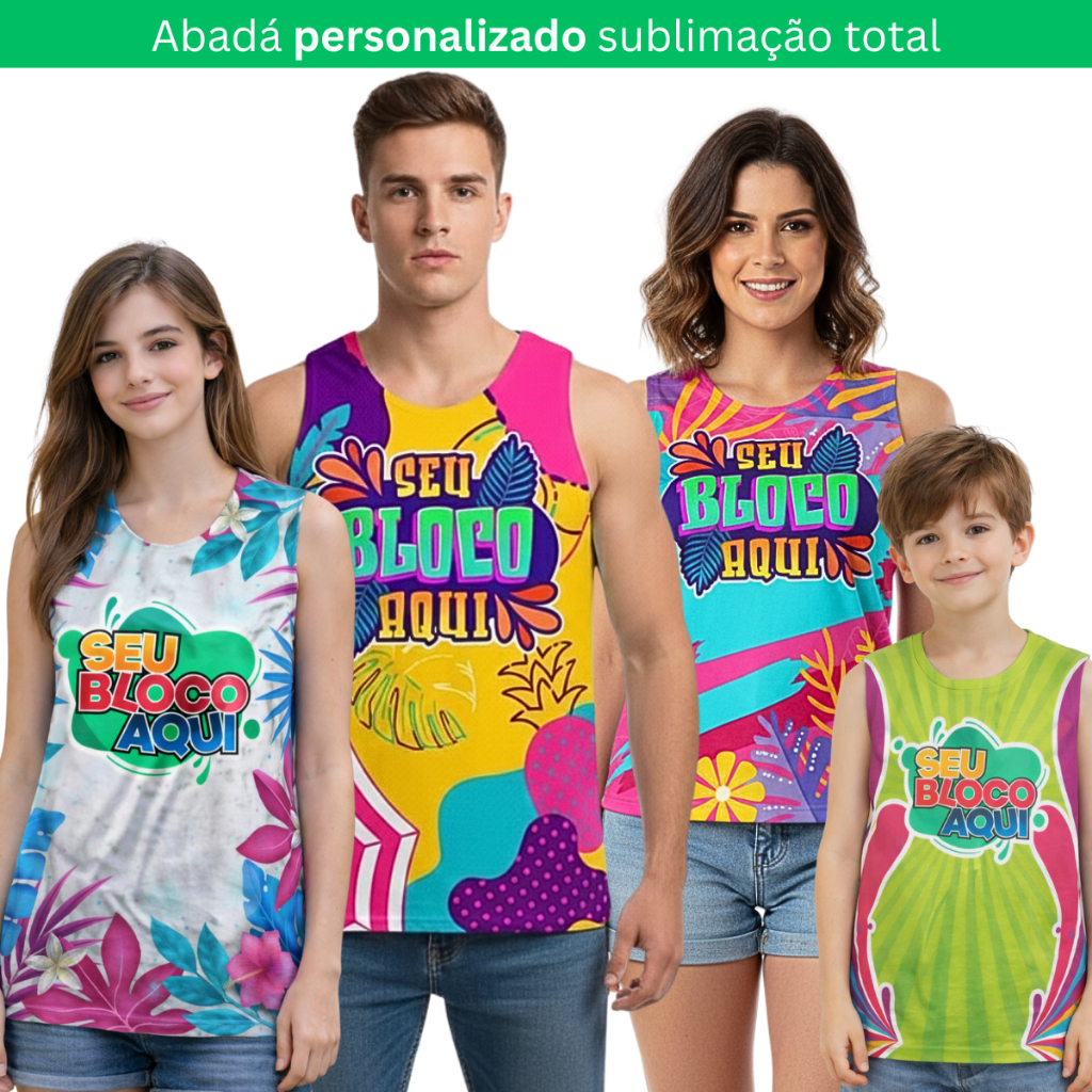 Kit Abada Personalizado Carnaval Bloquinho Regata camisa carnaval abada ...