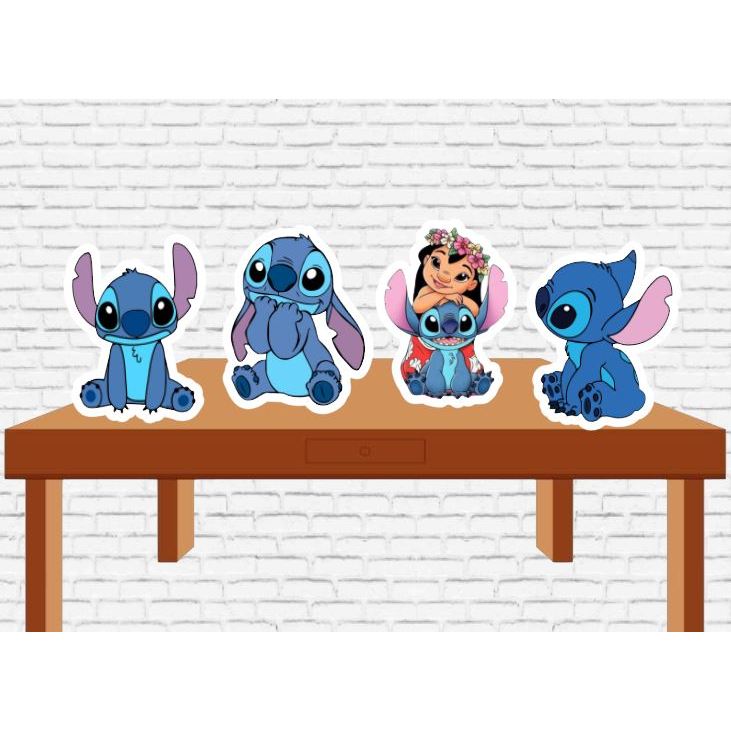 4 displays de mesa Stitch 18cm - confeccionados em papel fotográfico ...