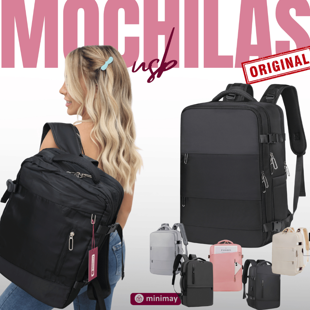 MINIMAY - Mochila de Viagem USB Masculina e Feminina Impermeável ...
