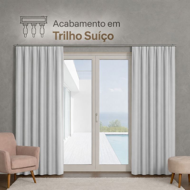 Cortina Blackout C/ Trilho Suíço Tecido Premium Corta Luz |Todos os ...