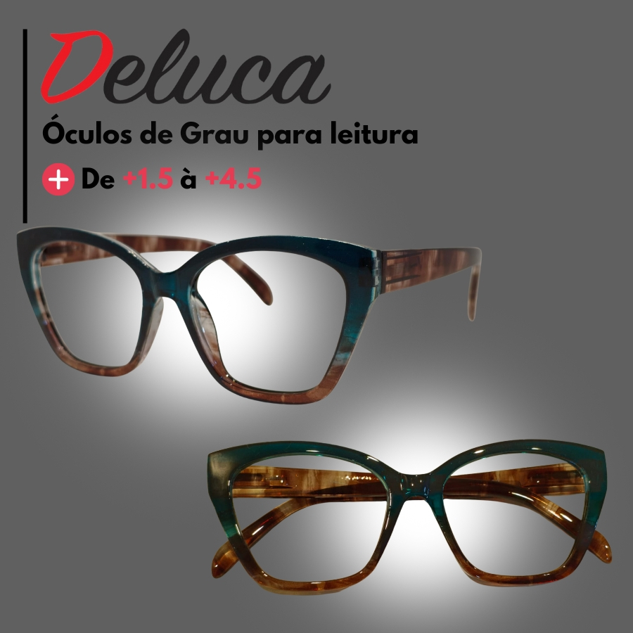 Oculos de grau feminino para leitura Deluca 5189-1 | Shopee Brasil