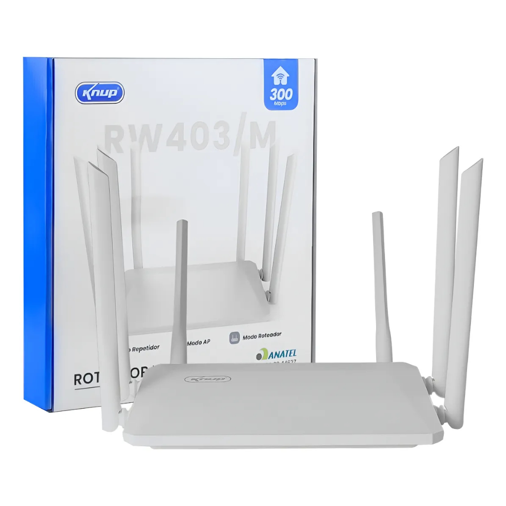 Roteador Wireless Dual Band 5Ghz/2.4Ghz 300Mbps com 6 Antenas KP-RW403 ...
