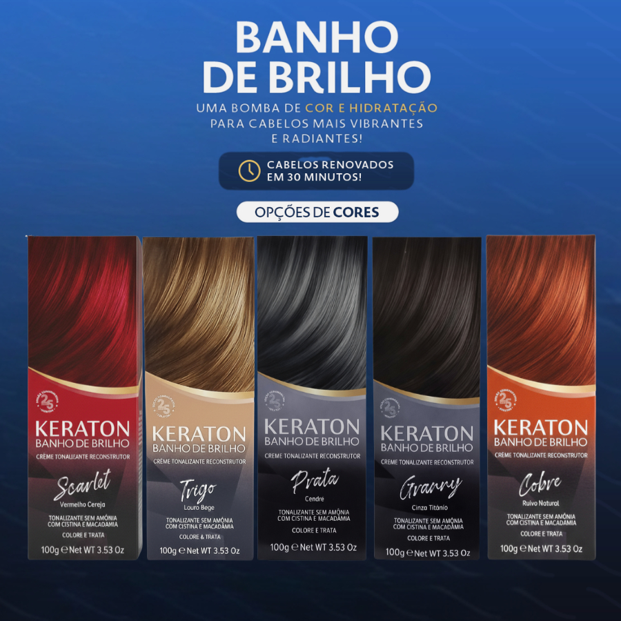 Keraton Banho de Brilho Máscara Tonalizante com cor 100g | Shopee Brasil