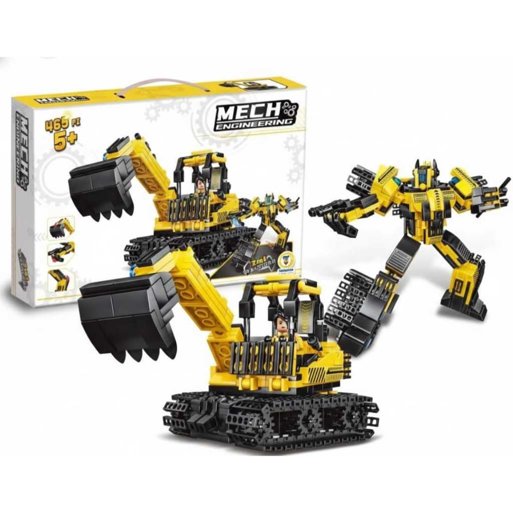 Blocos De Montar Mecânicos Robô, Carro E Escavadeira Estilo LEGO Com ...