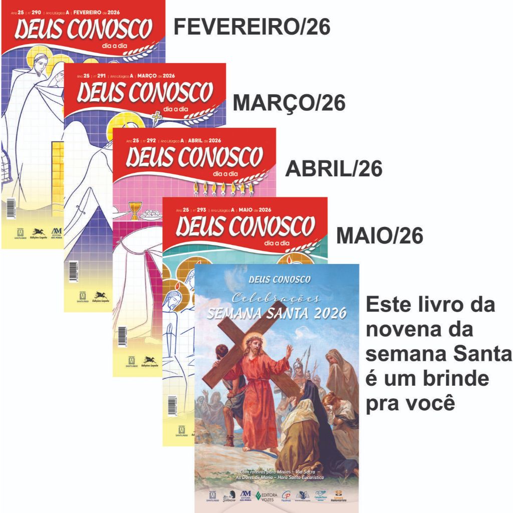 COMBO DEUS CONOSCO LETRA GRANDE PARA 4 MESES FEVEREIRO, MARÇO, ABRIL E ...