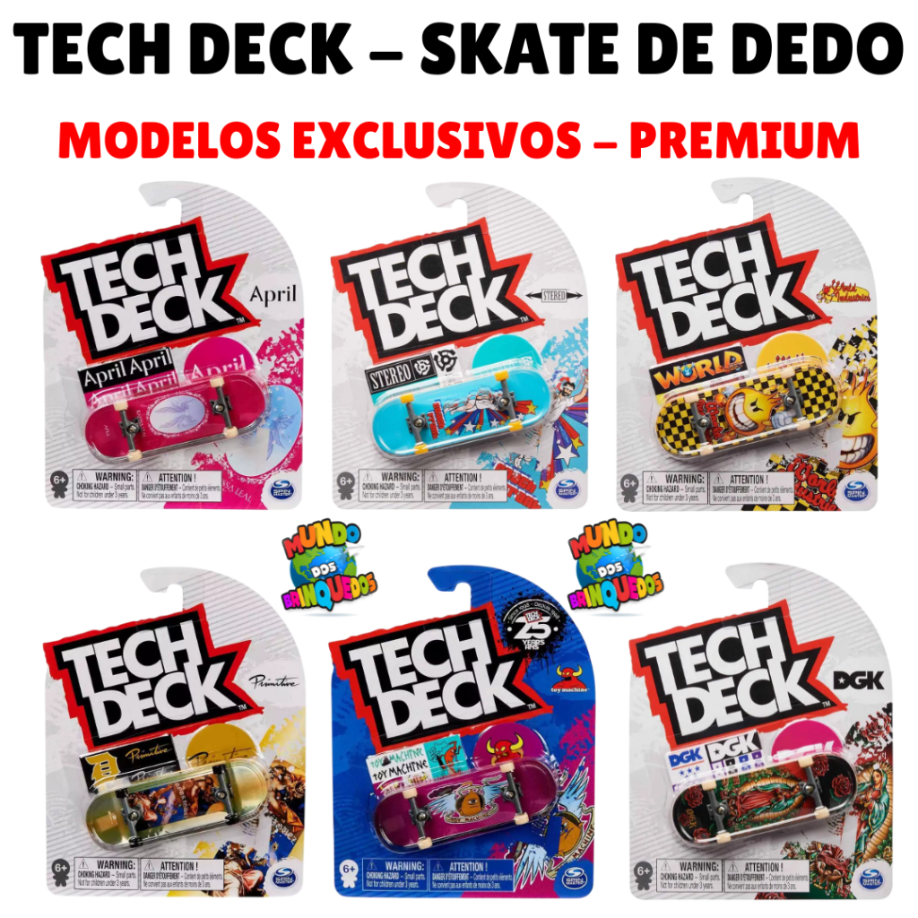 Tech Deck Original 96mm Fingerboard Profissional – Skate de Dedo ...