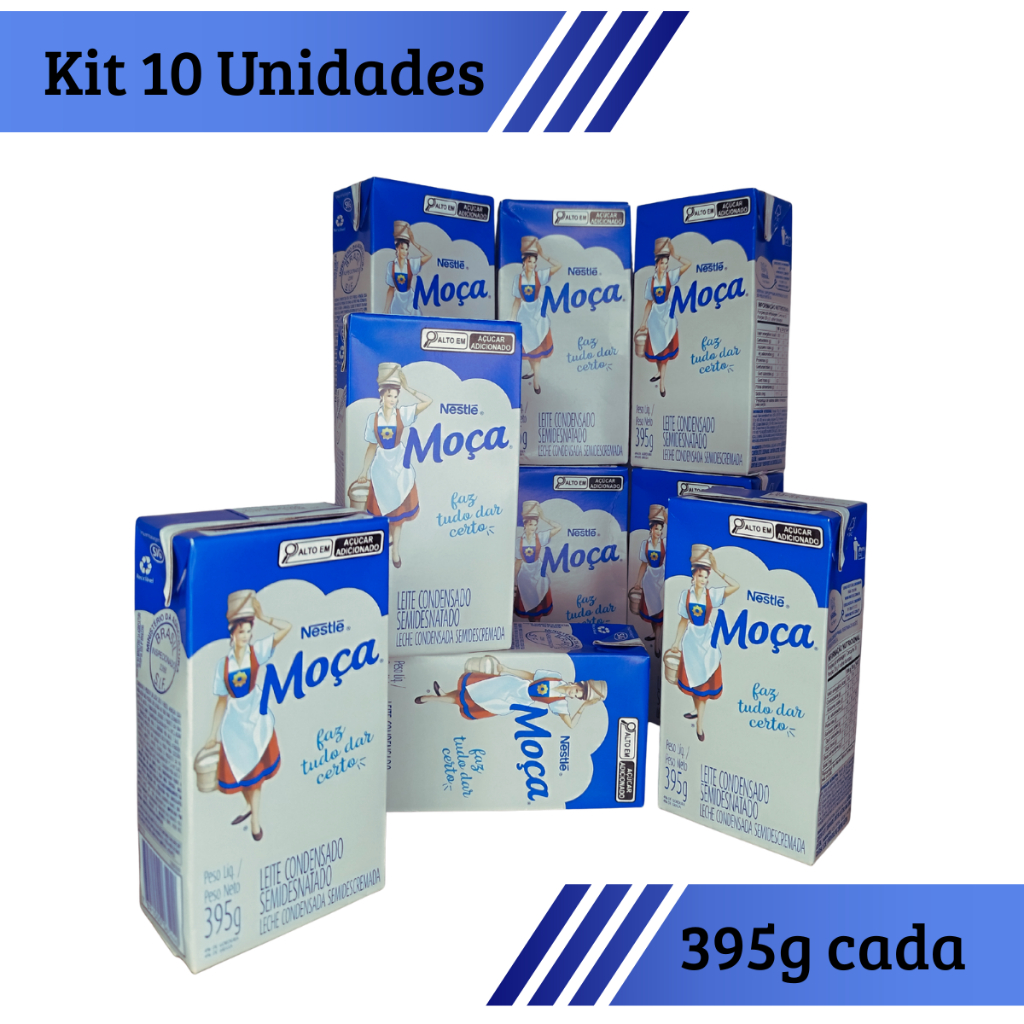 Kit Leite Condensado Moça Nestlé 395g – Pack com 10 Unidades | Produto ...