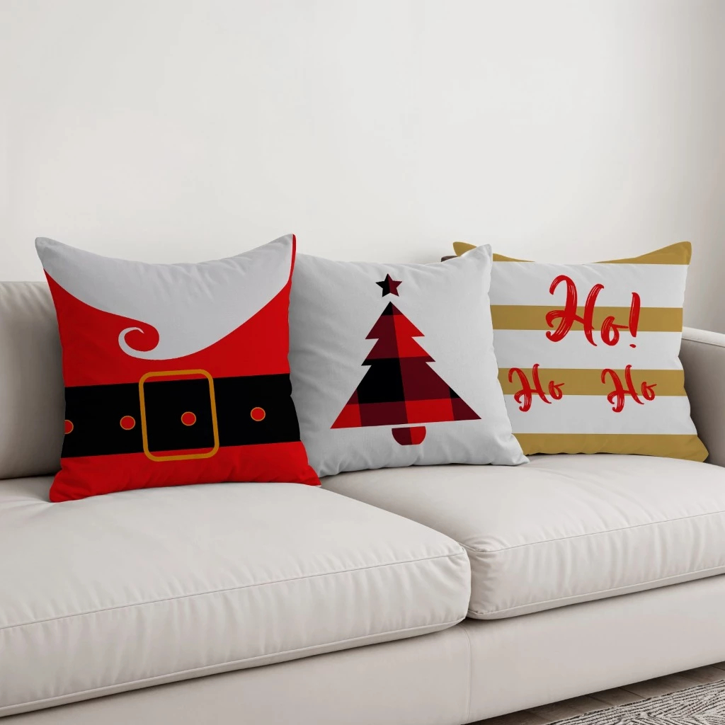 Kit 3 Capas de Natal Para Almofadas 45x45 Decoração Papai Noel Estampas ...