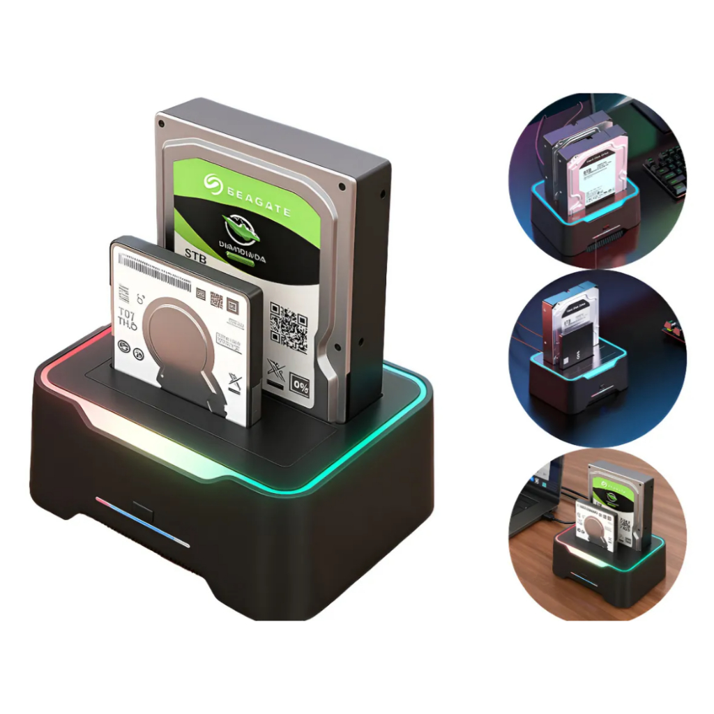 Leitor de HD Externo Aitek Delta DS301 USB 3.0 Clonagem Offline HDD SSD ...
