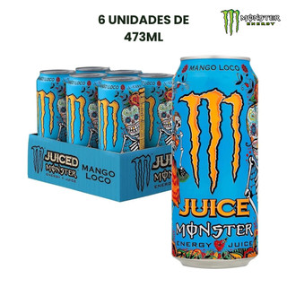 Kit 6 Latas Energético Monster Energy Juice Mango Loco 473ml - Fardo ...
