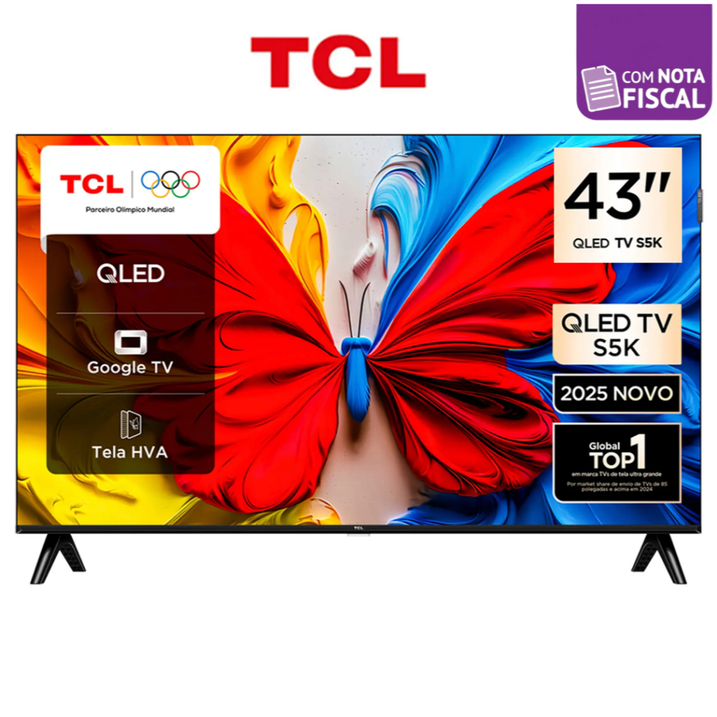Smart TV TCL 43 Polegadas 43S5K QLED Full HD Google TV, Wi-Fi ...