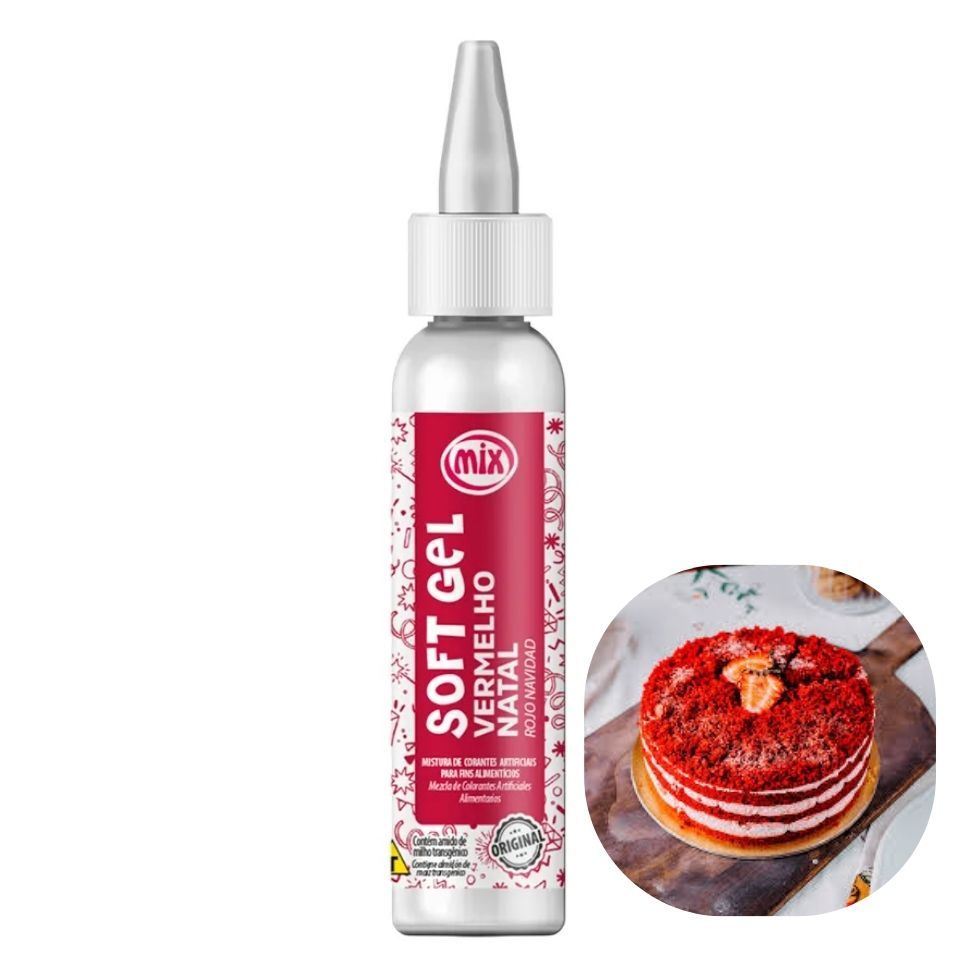 Corante Soft Gel Vermelho Natal 25g Mix Ingredientes + Opções de Kits ...