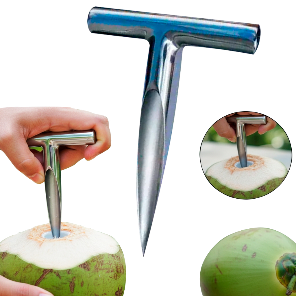 FURADOR DE COCO Abridor PROFISSIONAL EM AÇO INOX Perfurador Manual ...