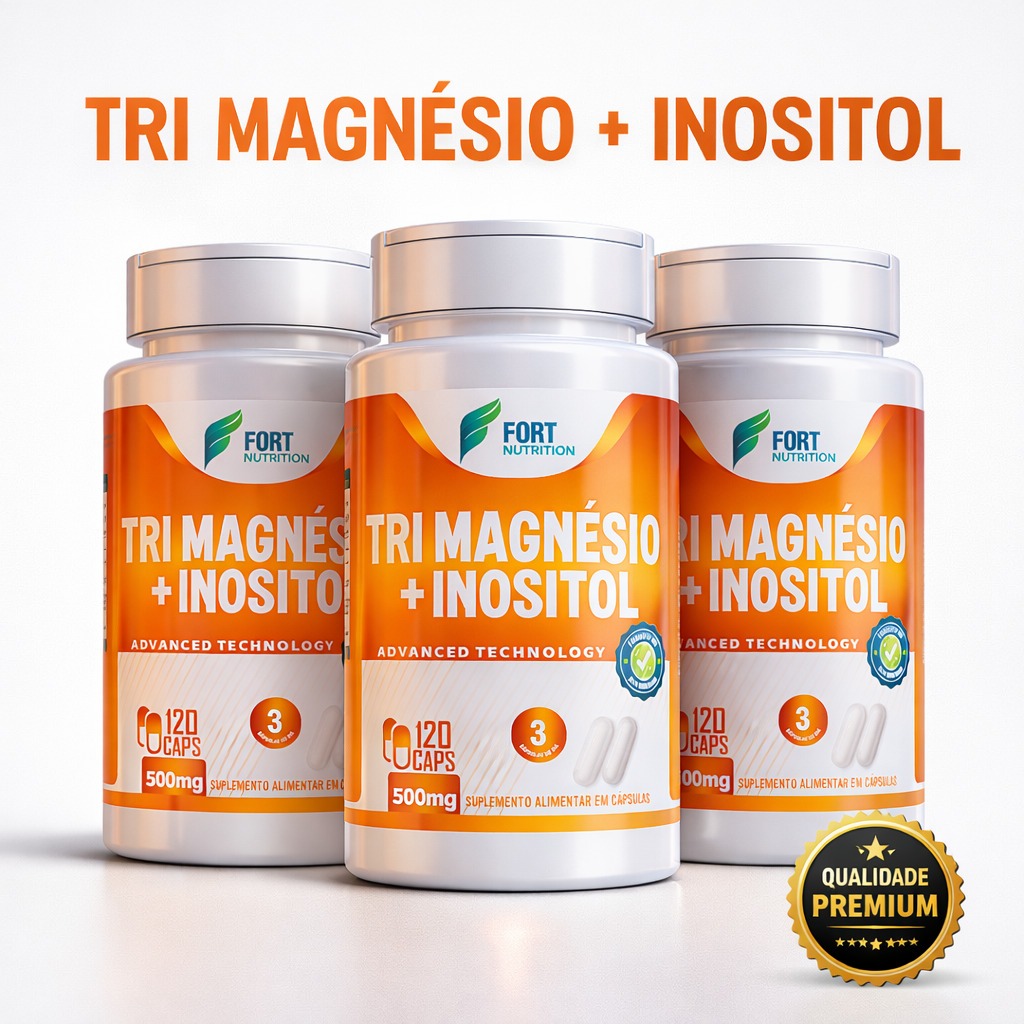 Tri Magnésio + Inositol 500mg - Fort Nutrition - 120 Cápsulas Sem ...