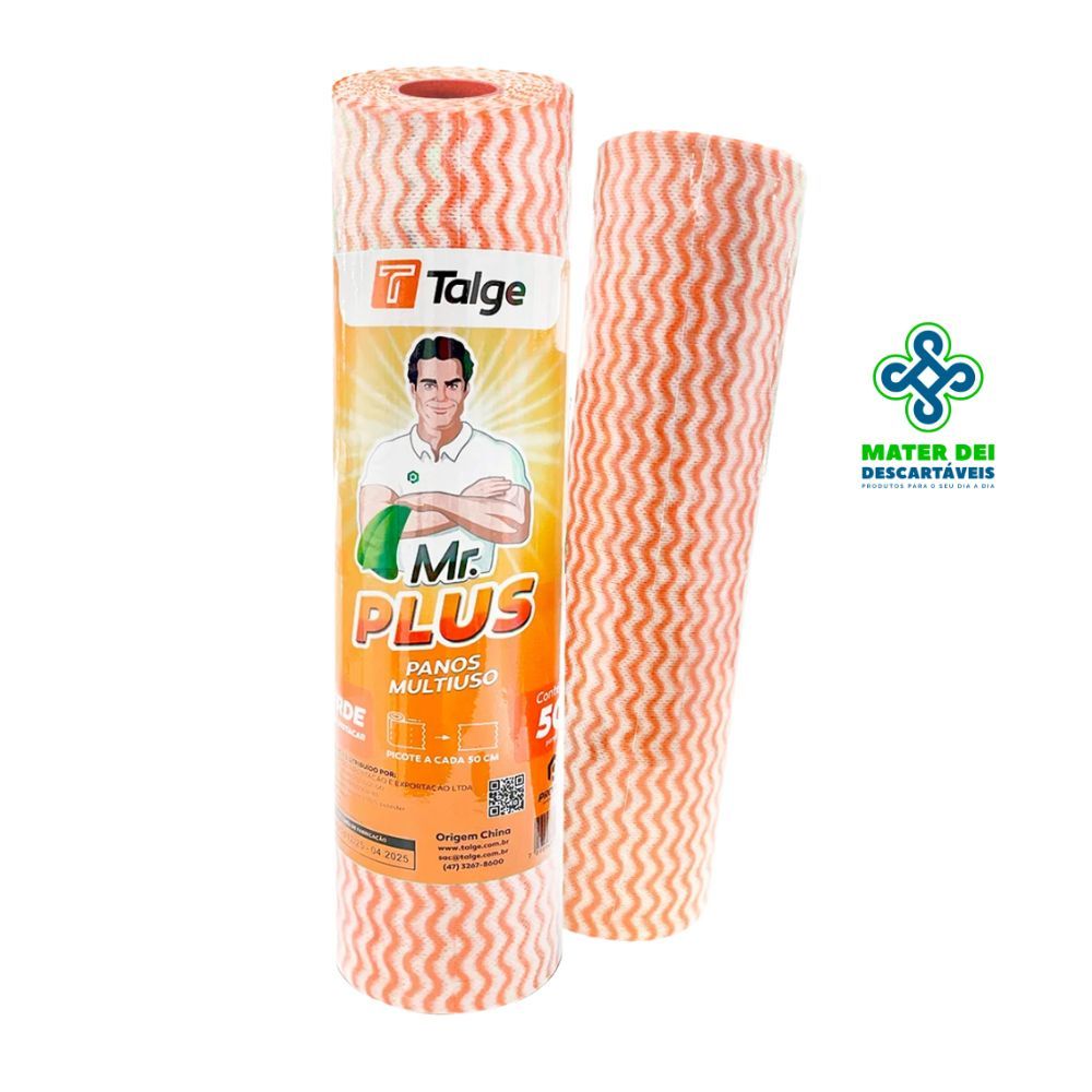 Pano Multiuso Talge Mr Plus Descartável Reutilizável Tipo Perfex Rolo ...