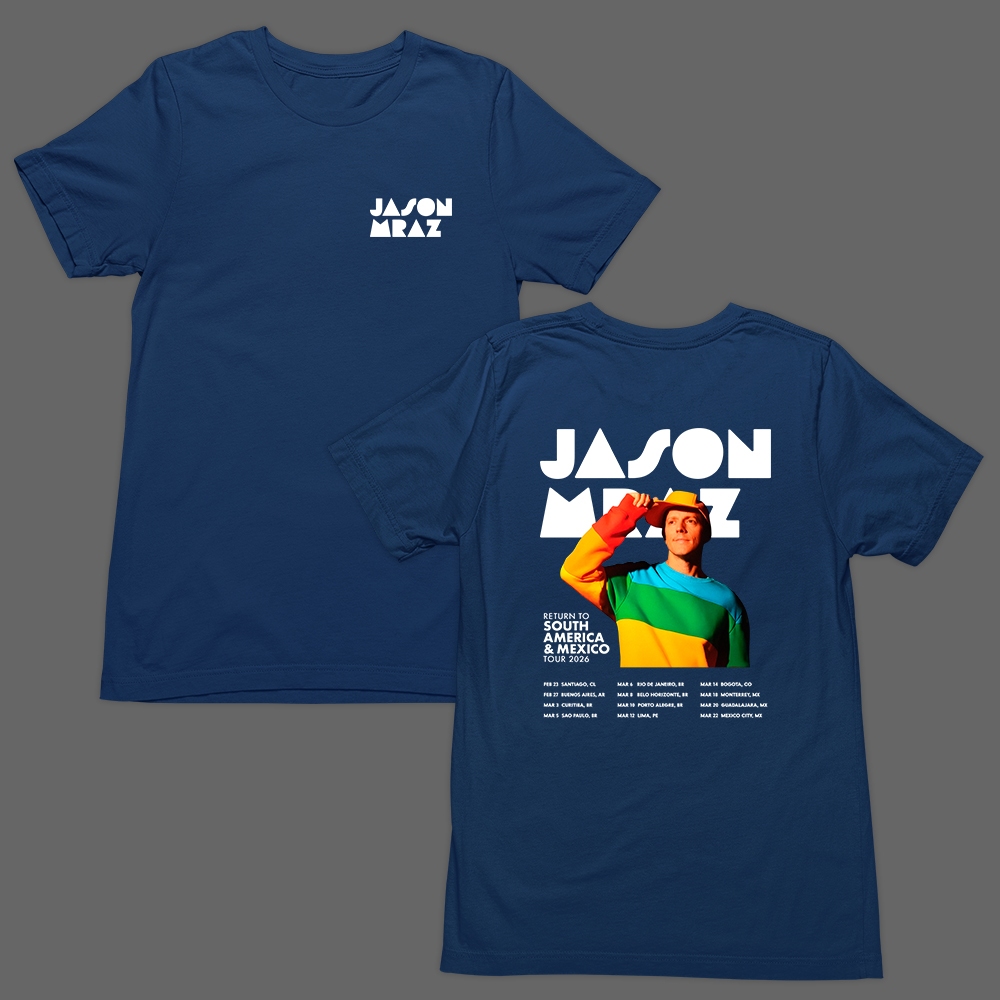 Camiseta Básica T-Shirt Jason Mraz Mexico And South America Tour 2026 ...