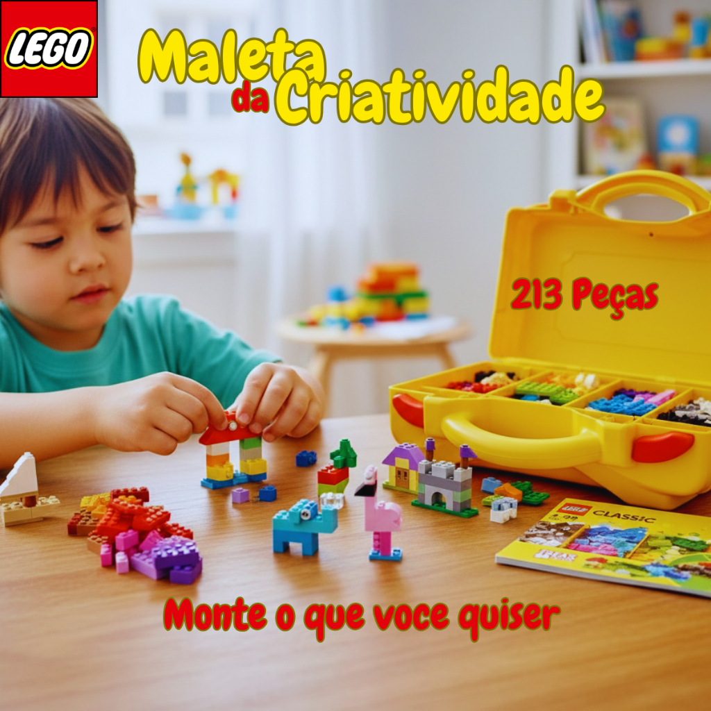 Lego Classic 10713 Mala Criativa Maleta Criatividade 213 Peças ...