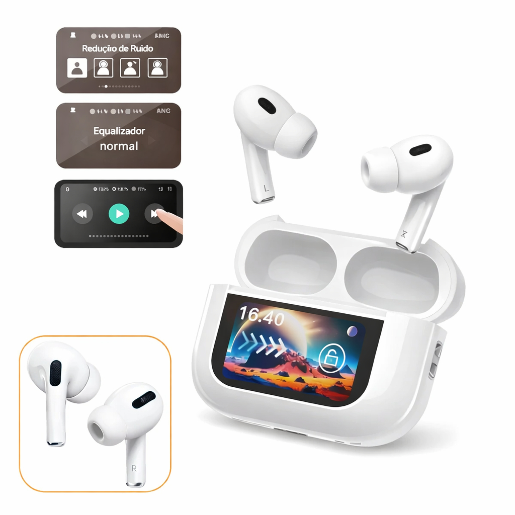 Fone de Ouvido Premiun Bluetooth Sem Fio com Tela Led em Lcd Touch ...